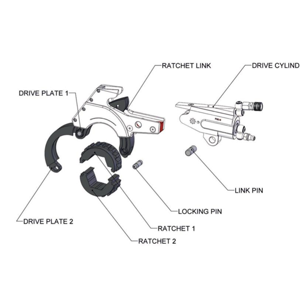 Đầu nối cóc Cờ lê Thủy lực size 75mm PXD-4RL75M-SPL